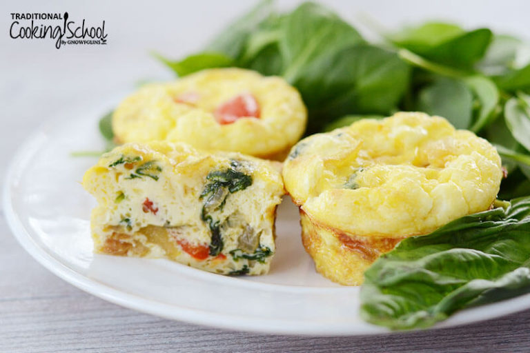 Mini Frittatas With Spinach & Feta (dairy-free option!)